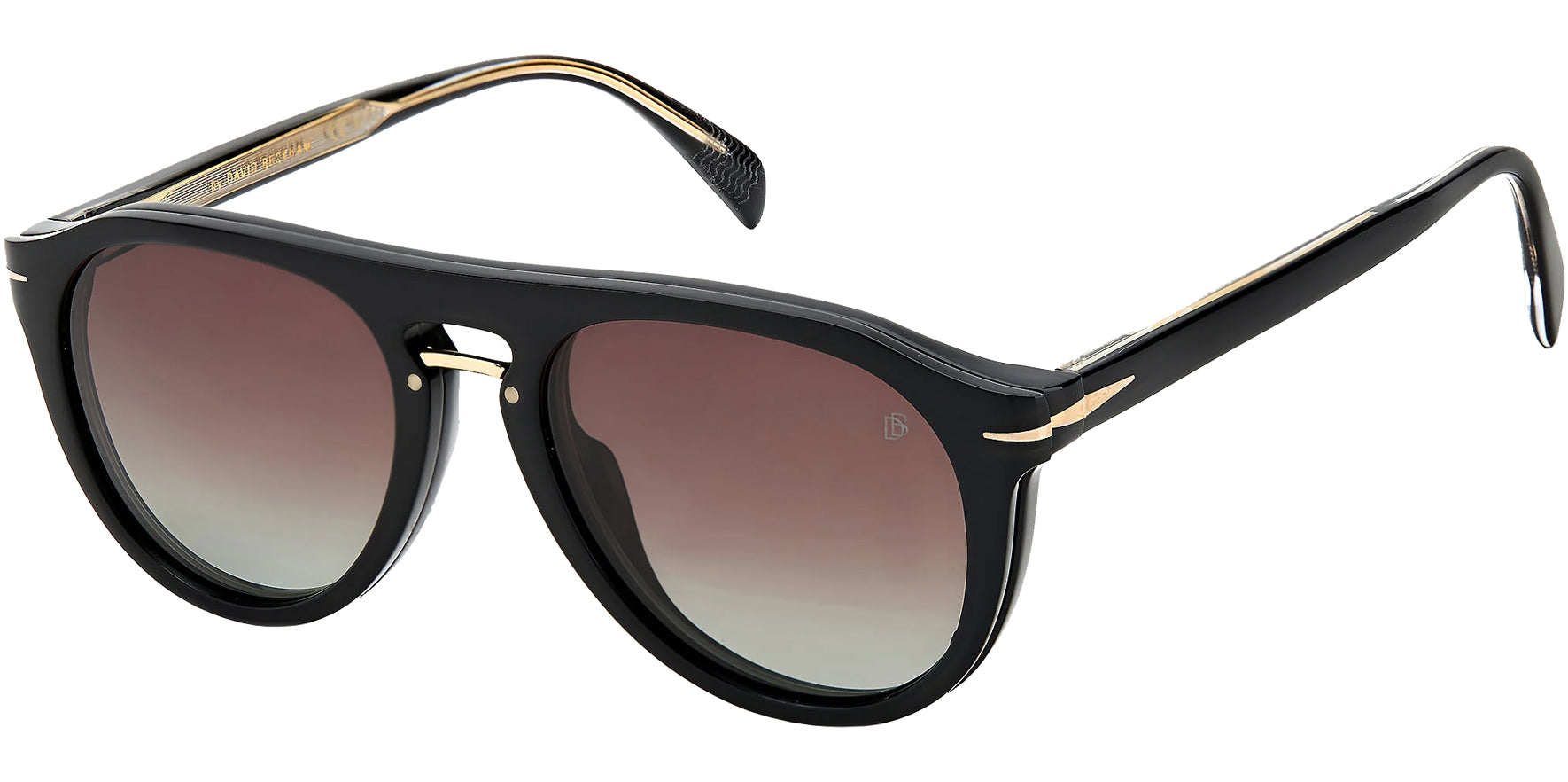 David Beckham Men Black Gold-Tone Pilot Eyeglass Frames DB7032GCS-02M2