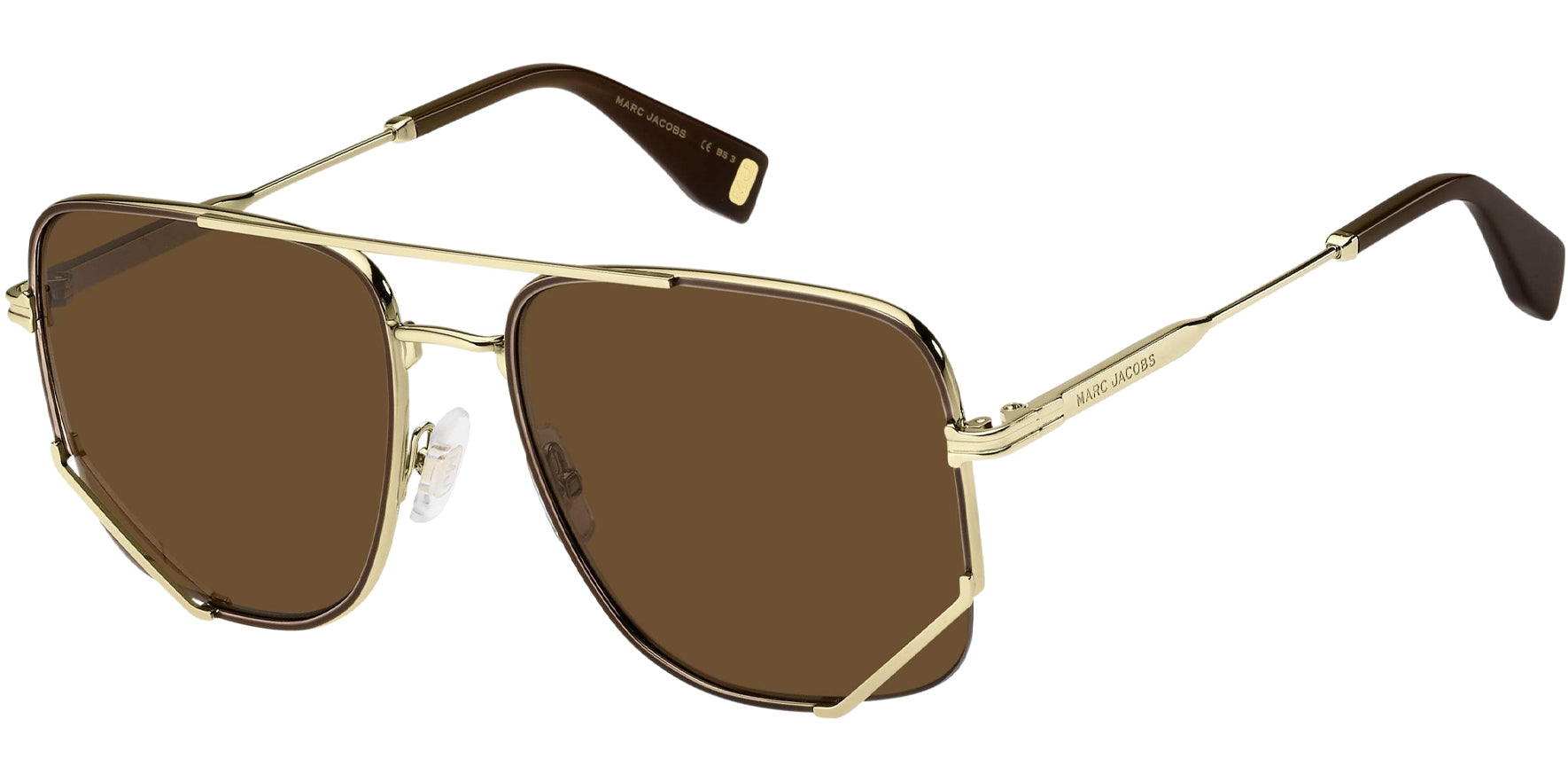 Marc Jacobs Women Gold-Tone Navigator Sunglasses MJ1048S-0DDB-70 Brown